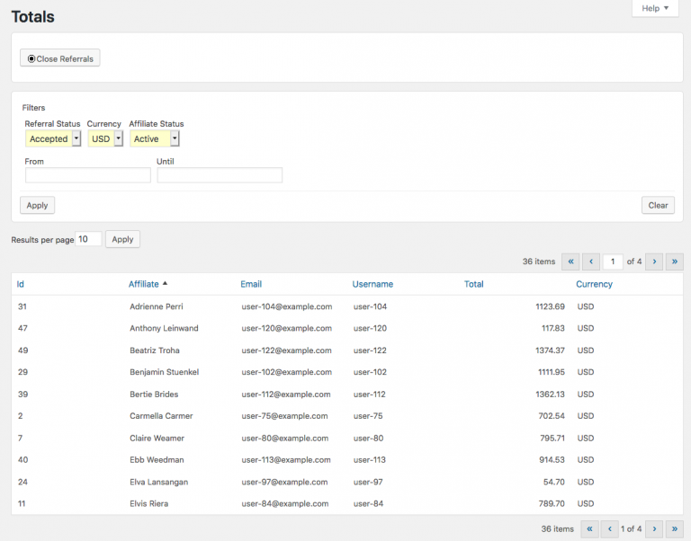 Totals | Itthinx Documentation