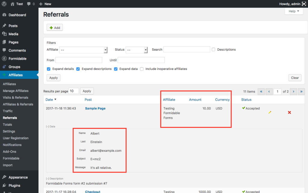 Form Referrals and Leads | Itthinx Documentation